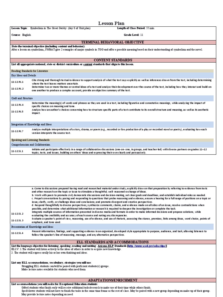 Lesson Plan: Terminal Behavioral Objective | Download Free PDF | Reason ...