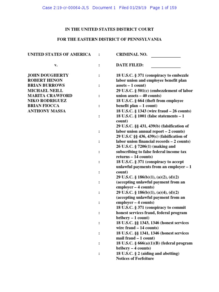 UNITED STATES OF AMERICA v. JOHN DOUGHERTY, ROBERT HENON, BRIAN BURROWS ...