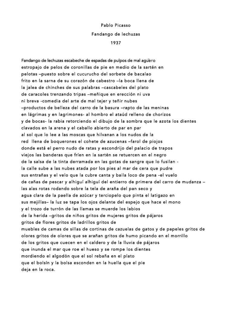 Pablo Picasso - Fandango de Lechuzas | PDF | Arte
