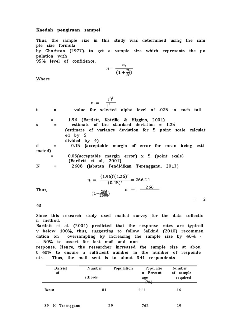 Kuliah 5.1 Kaedah Pengiraan Sampel | PDF