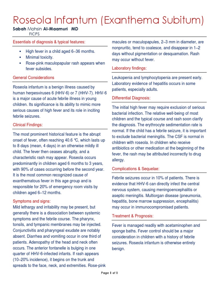 Roseola Infantum | PDF | Fever | Microbiology