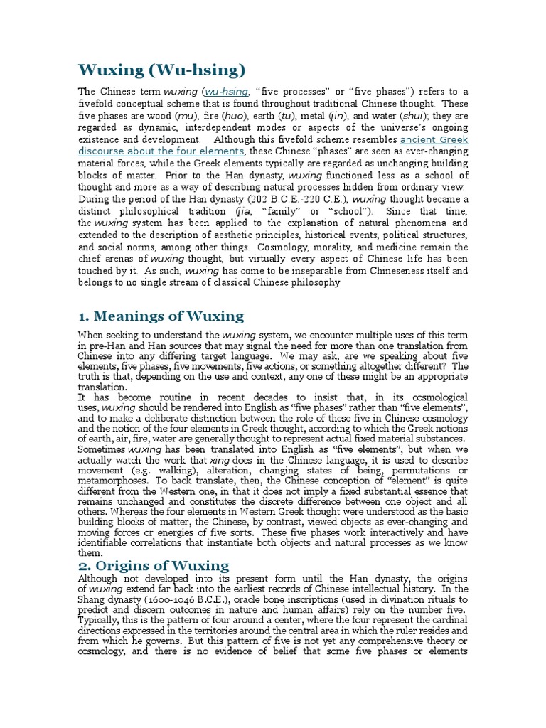 Wuxing | PDF | Chinese Philosophy | China