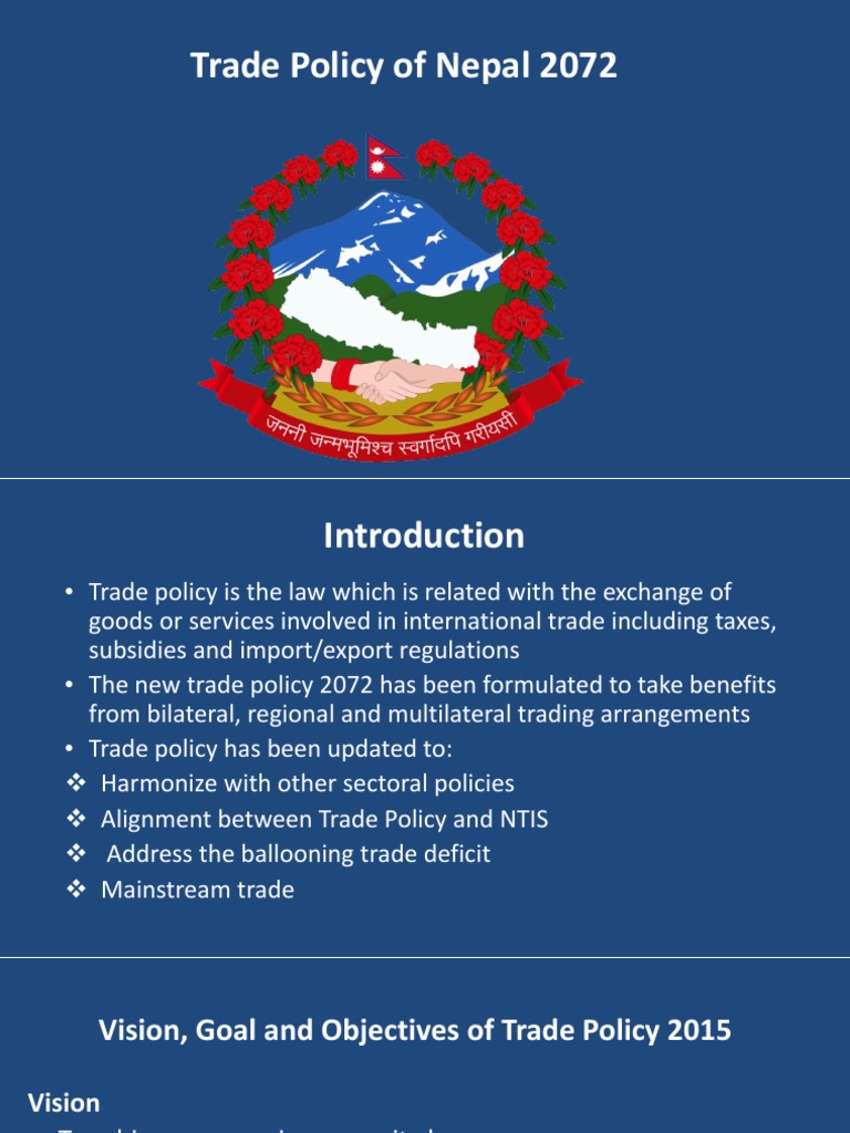 Trade Policy of Nepal 2072 | PDF | Business Process Outsourcing ...