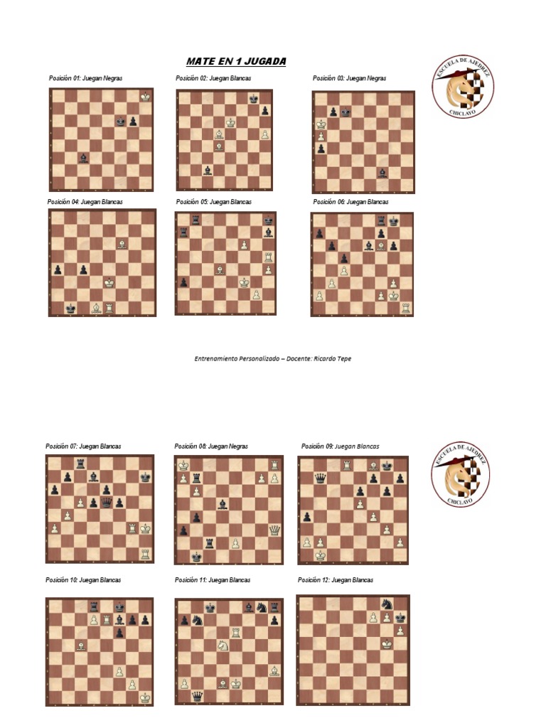 Mate en 1 Con Distintas Piezas 24 Posiciones | PDF