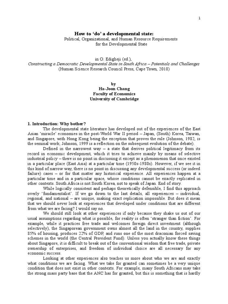 How To Do A Developmental State | PDF | Kuomintang | South Korea