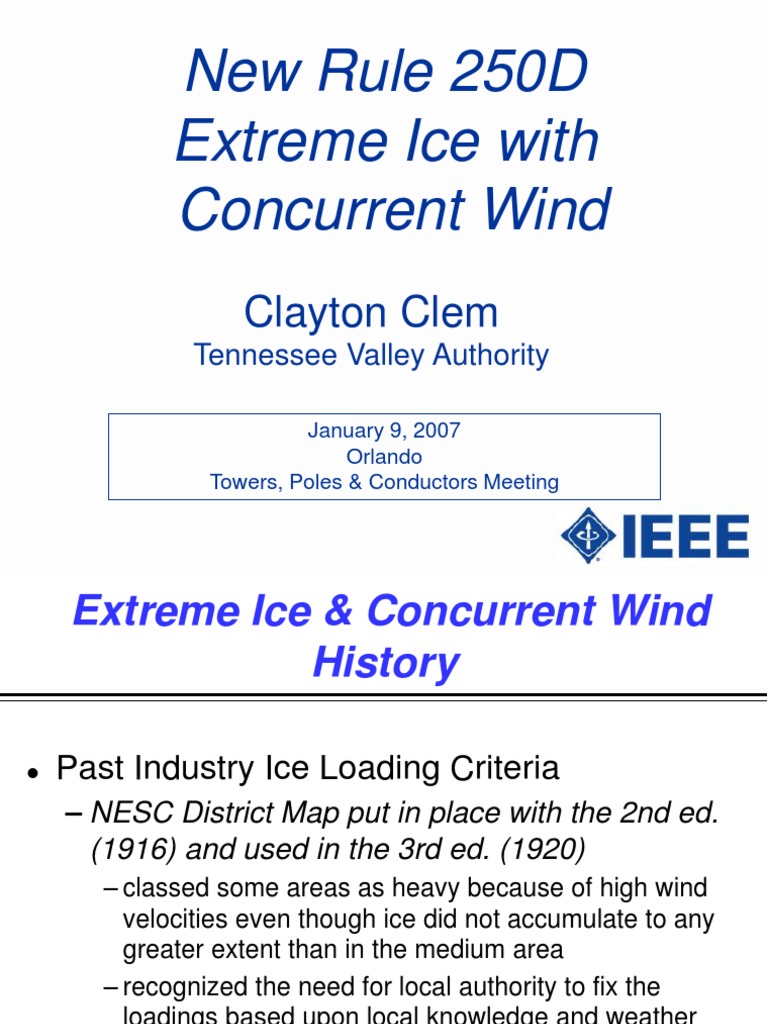 New Rule 250D Extreme Ice With Concurrent Wind: Clayton Clem | PDF ...