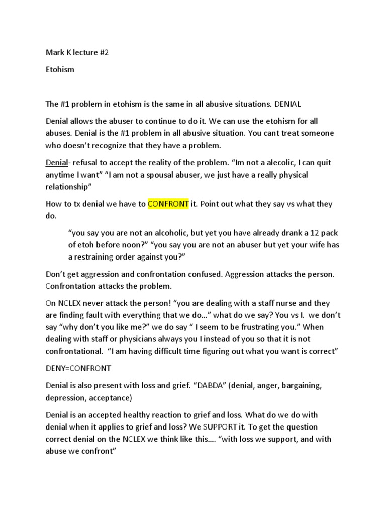 Mark K Lecture #2 | PDF | Psychosis | Grief