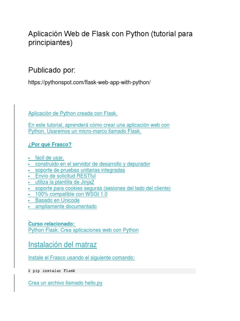 Aplicación Web De Flask Con Python Pdf Aplicación Web Protocolo De Transferencia De Hipertexto