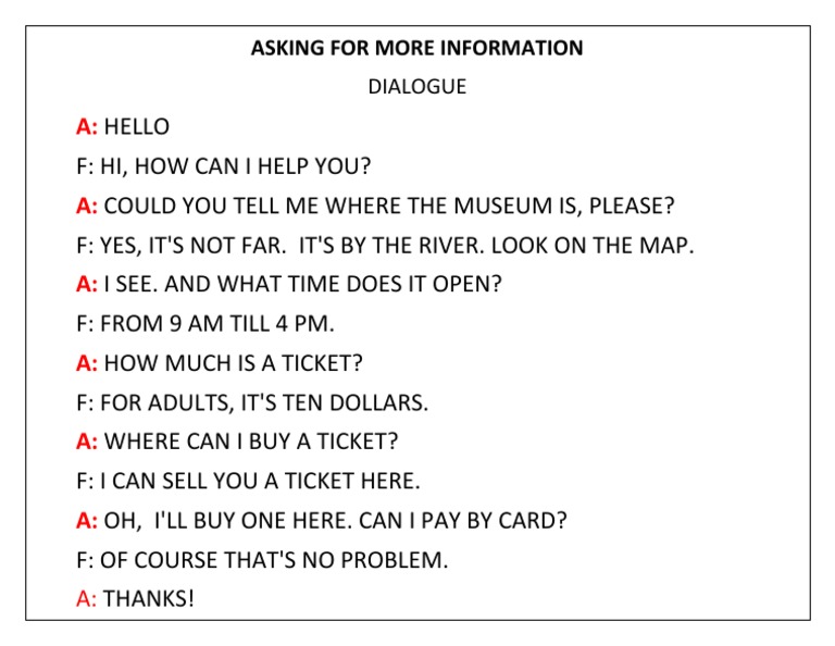 Asking For More Information | PDF