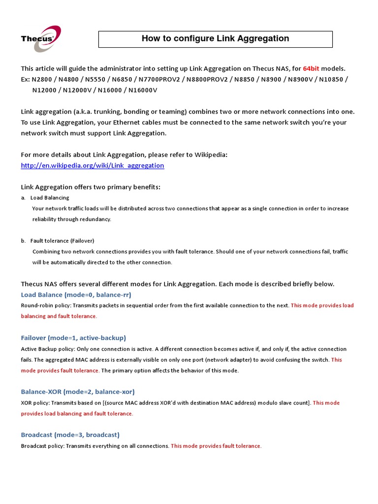 How To Configure Link Aggregation 64bit Pdf Load Balancing Computing Computer Network