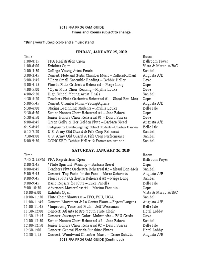 2019 Ffa Program Guide | PDF | Leisure | Entertainment