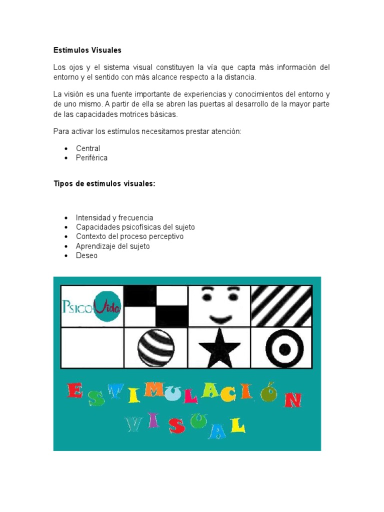 Tipos de Estímulos Visuales | PDF