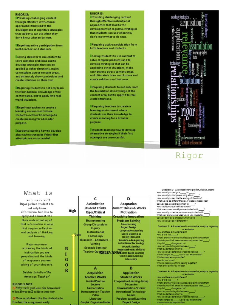 Rigor Brochure | PDF | Educational Technology | Learning