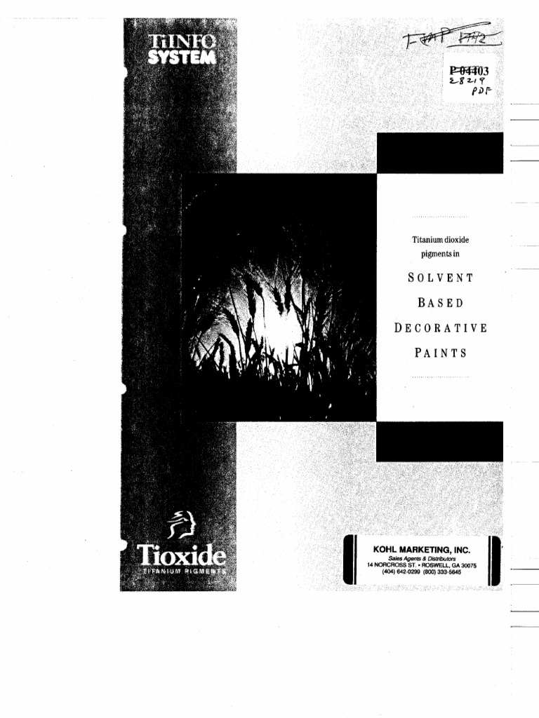 Titanium Dioxide in Solvent Paints | PDF | Titanium Dioxide | Paint