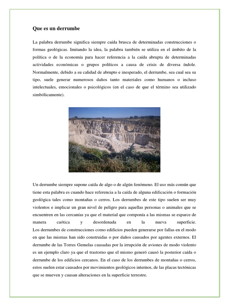 Definición y causas del derrumbe | PDF | Deslizamiento de tierra | Suelo