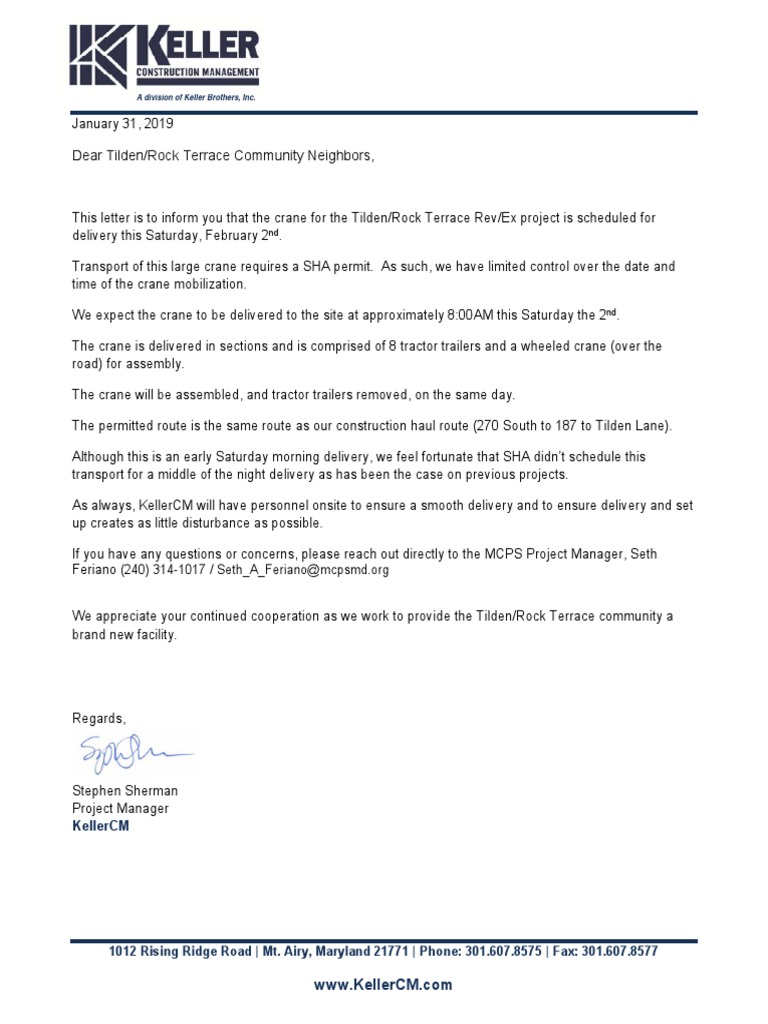 TRT - Crane Mobilization Notice-1 | PDF | Business