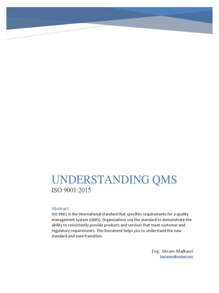 Understanding QMS 9001 2015 PDF | PDF | Quality Management System | Iso ...