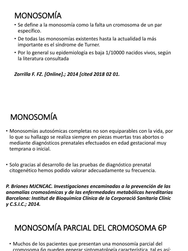 MONOSOMÍA | PDF | Cariotipo | Medicina CLINICA
