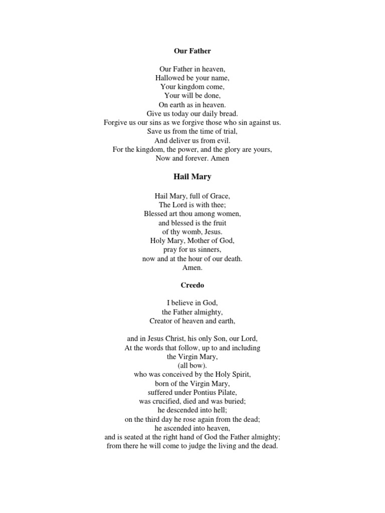 Hail Mary: Our Father | PDF