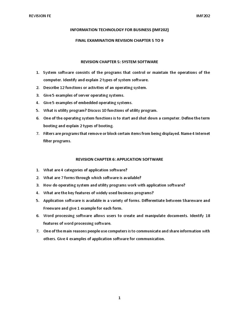 Information Technology Exam Questions | PDF | Network Topology ...