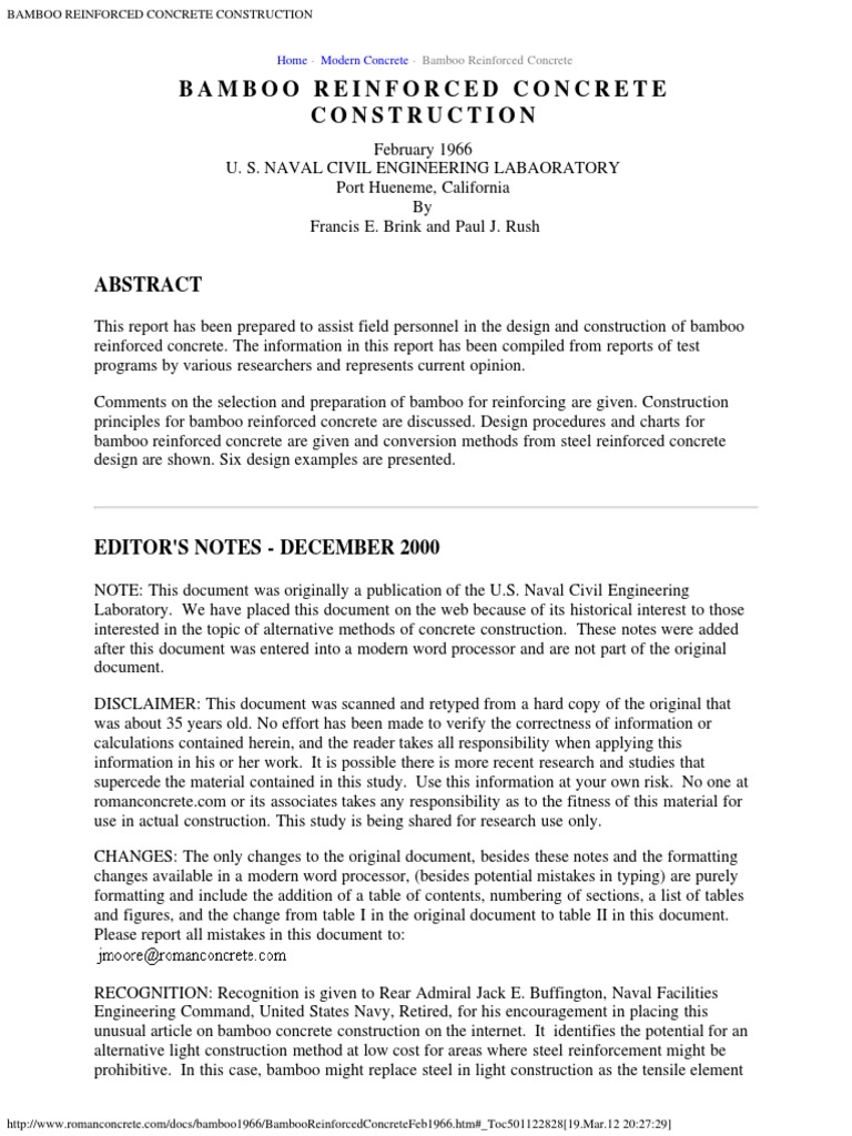 Bamboo Reinforced Concrete | PDF | Bamboo | Strength Of Materials