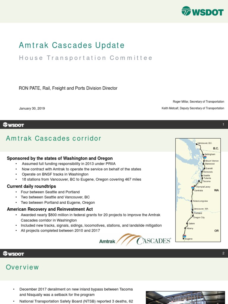 Amtrak Cascades Update | PDF | Amtrak | Rail Transport