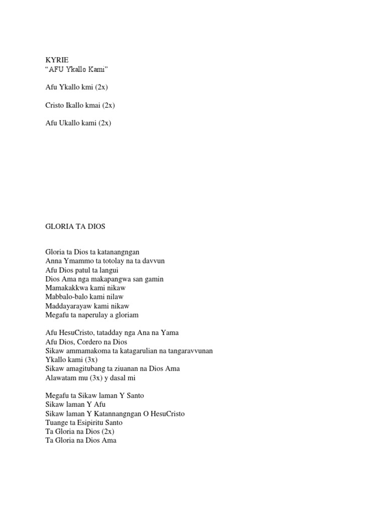 Ibanag Song Lyrics
