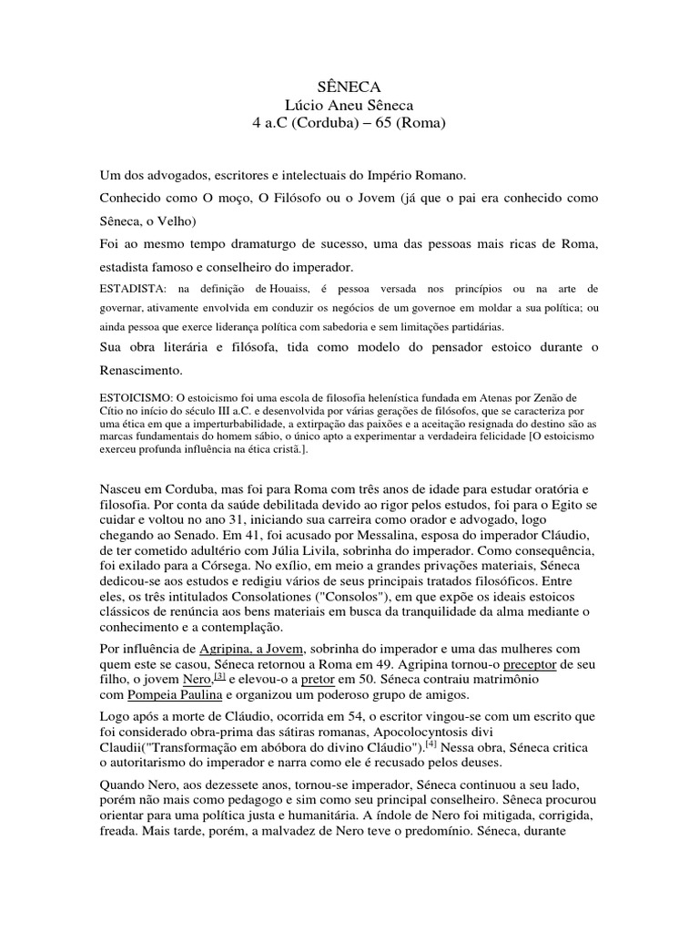 SÊNECA | PDF | Sêneca | Science