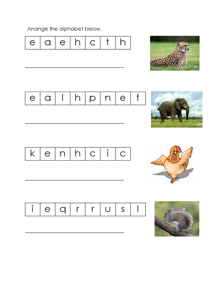 Alphabet Arrangement Exercise | PDF | Language Arts & Discipline ...