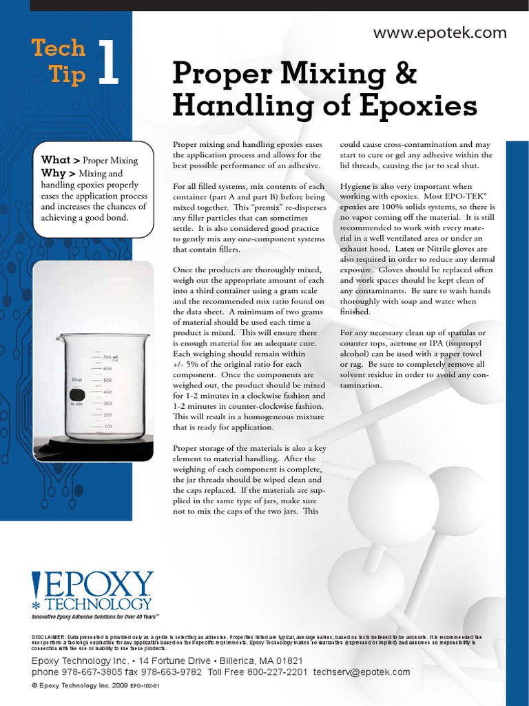 Epotek Tech Tips | PDF | Epoxy | Viscosity