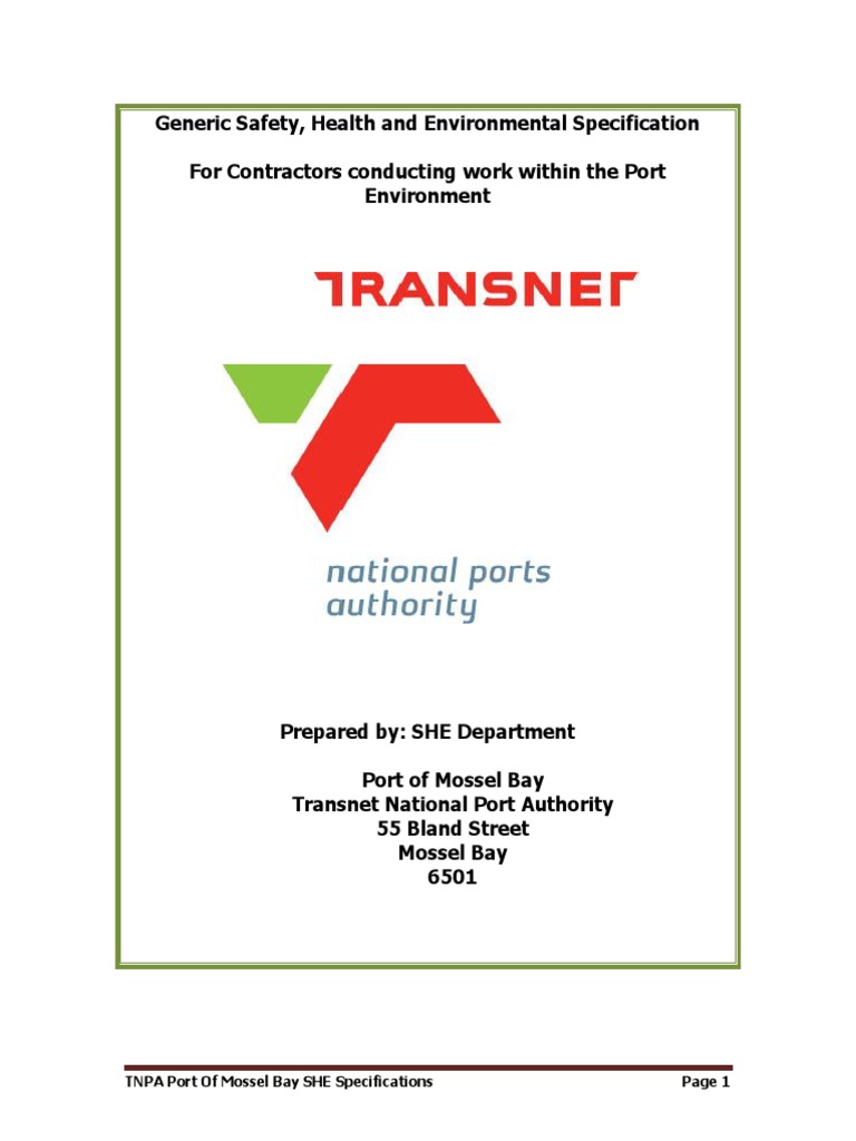 04 - Contractor SHE Specifications - Updated | PDF | Occupational ...