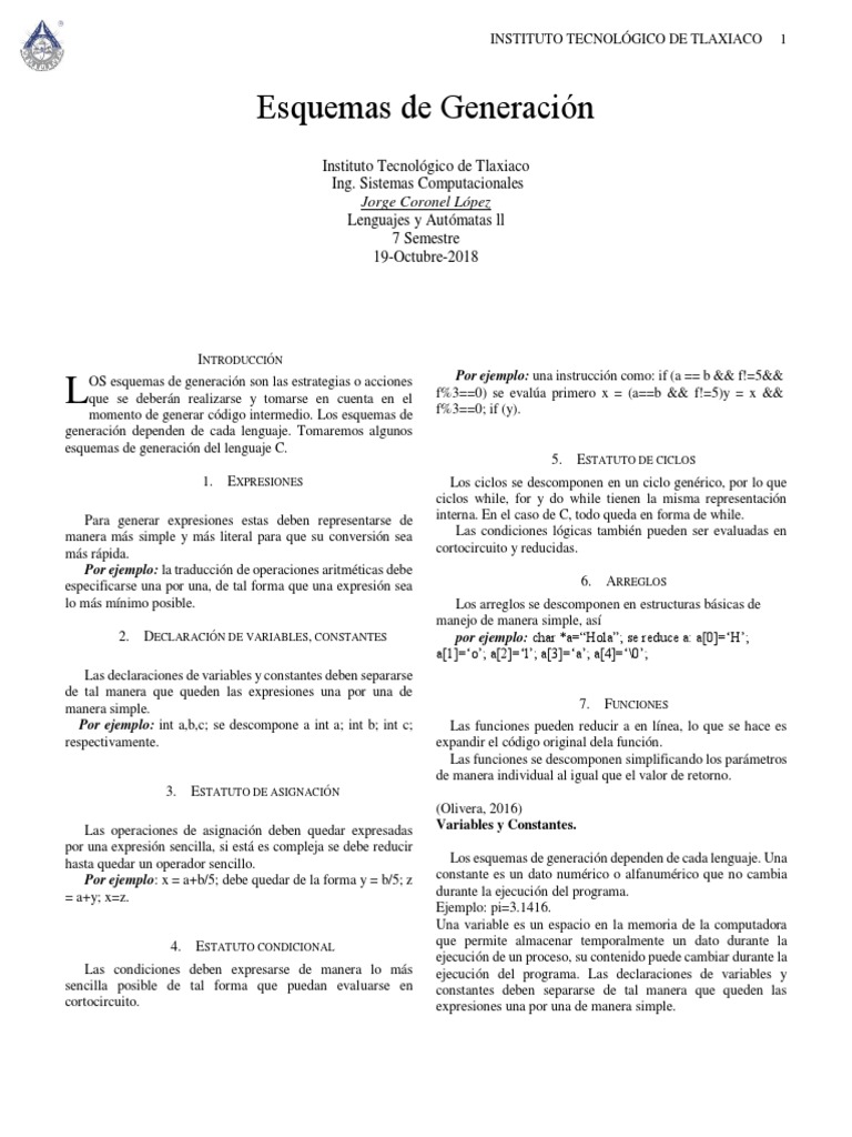 Generación de Código Intermedio | PDF | Flujo de control | Lenguaje de ...