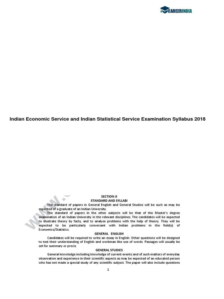 1 Ies Iss Syllabus 2018 | PDF | Multivariate Statistics | Time Series