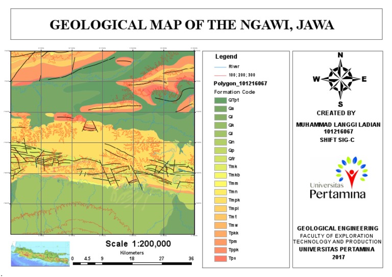 Geological Map of The Ngawi, Jawa | PDF
