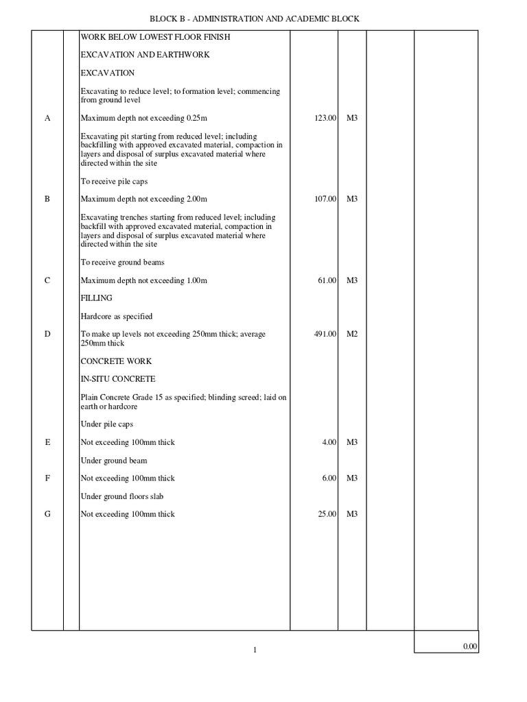 BQ Sample | PDF | Window | Concrete
