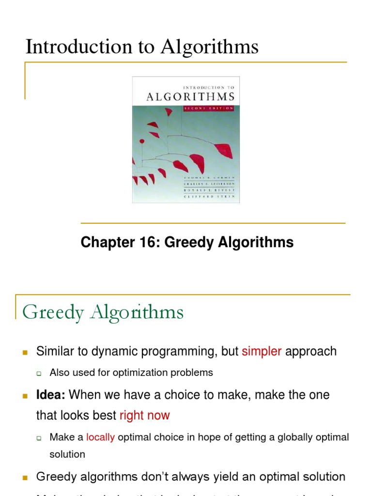 16 Greedy Algorithms | PDF | Code | Theoretical Computer Science 16 Greedy Algorithms | PDF | Code | Theoretical Computer Science