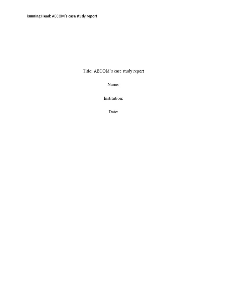 AECOM Case Study Report | PDF | Sustainability | Innovation