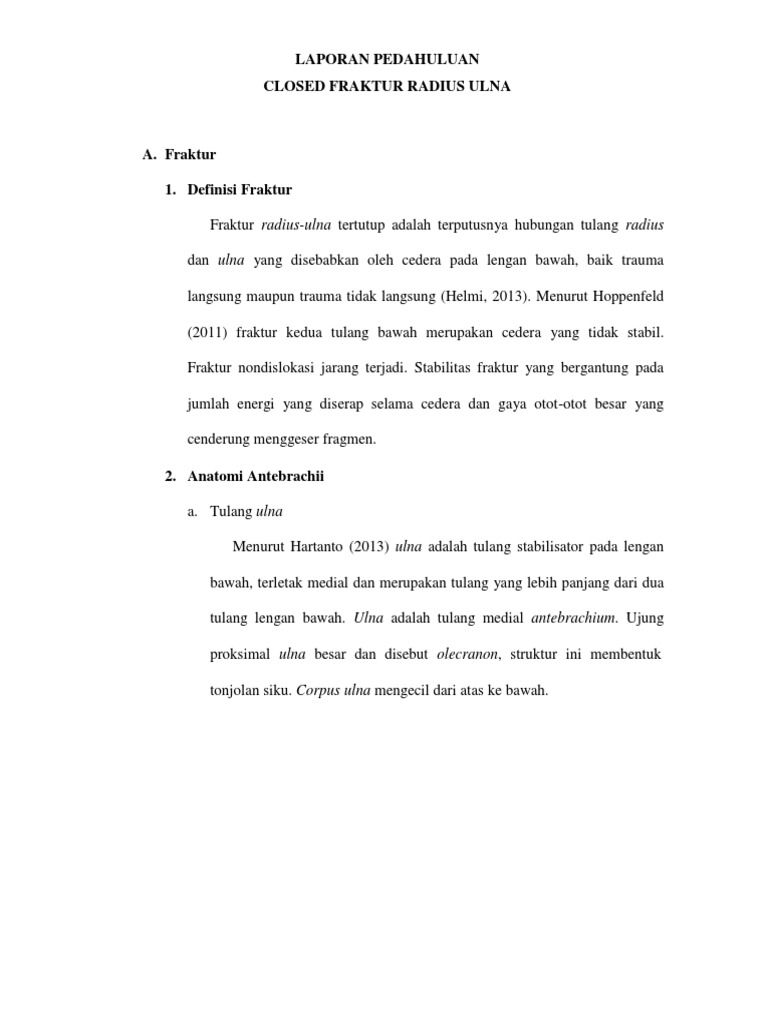 LP Closed Fraktur Radius Ulna | PDF