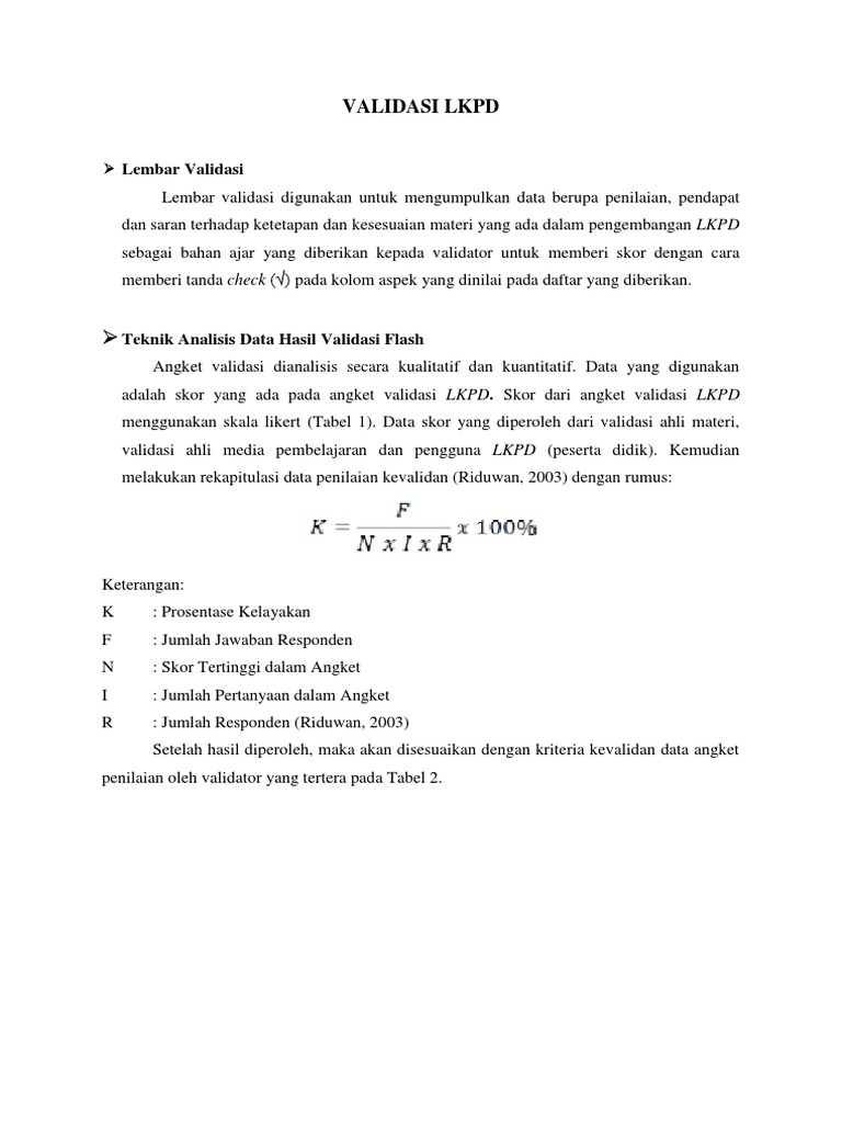 Validasi LKPD Oleh Pakar | PDF