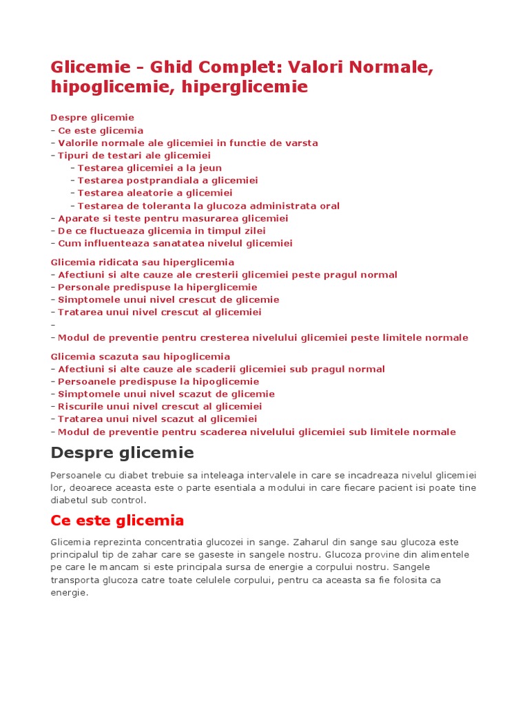 Glicemie - Valori-Def..odt | PDF