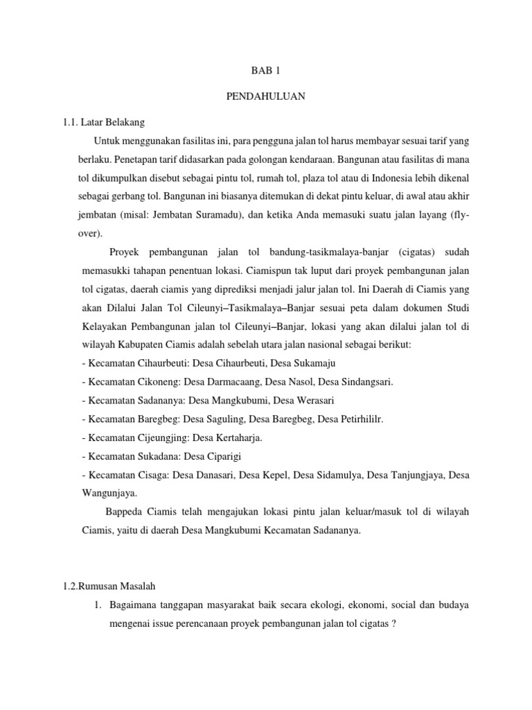 Bab 1 Laporan Amdal | PDF