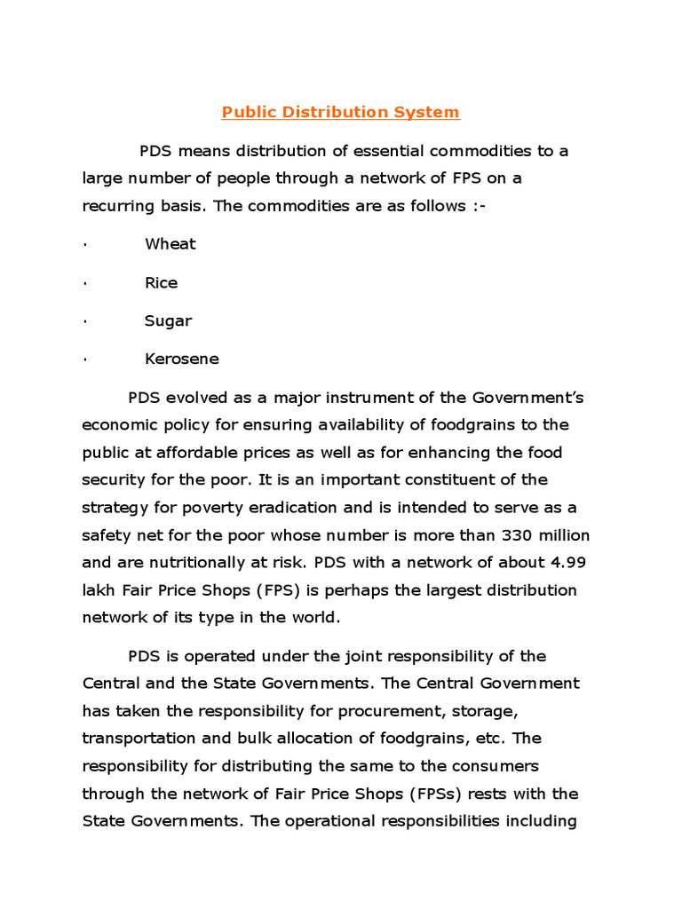 Public Distribution System | PDF | Business