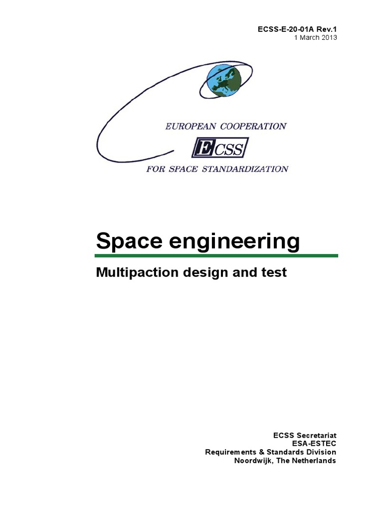 ECSS E 20 01A - Rev.1 (1march2013) | PDF | Verification And Validation ...