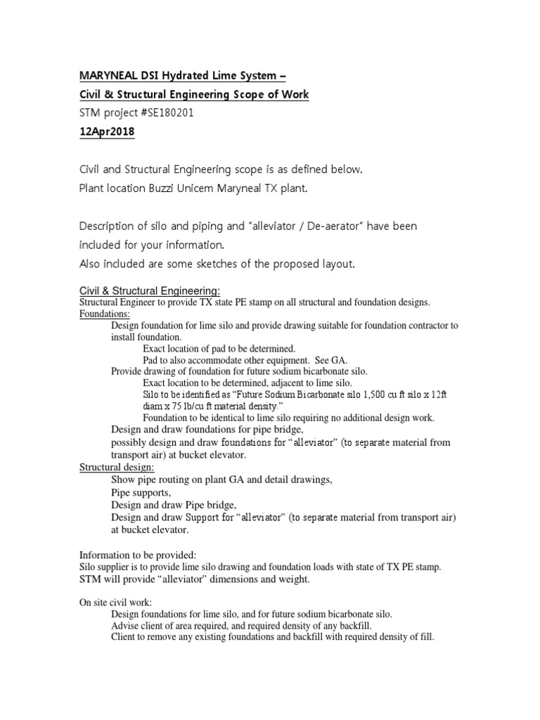 Structural Engineering Scope | Download Free PDF | Pipe (Fluid Conveyance) | Foundation ...