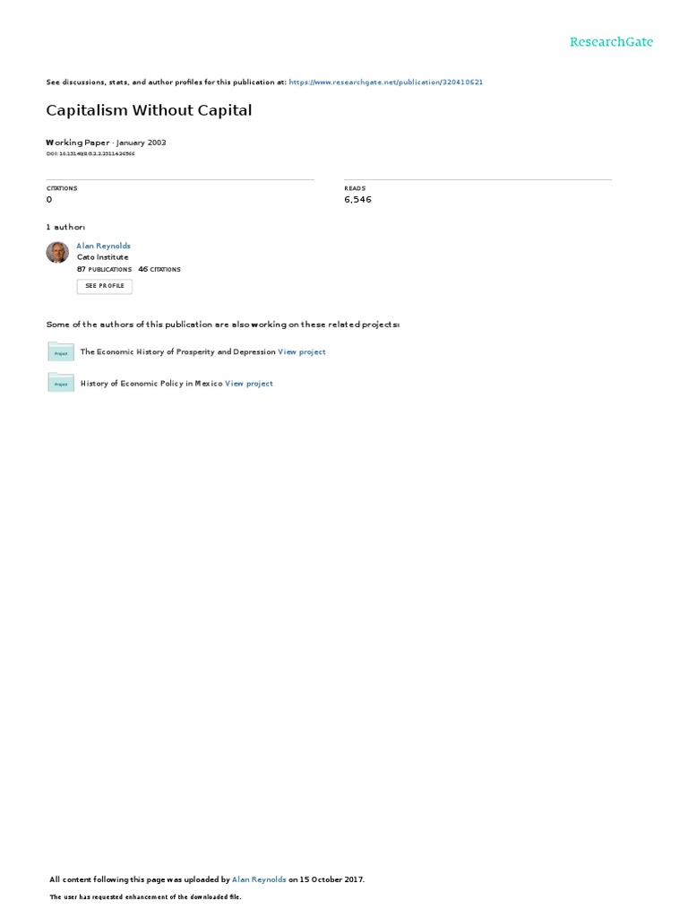Capitalism Without Capital | PDF