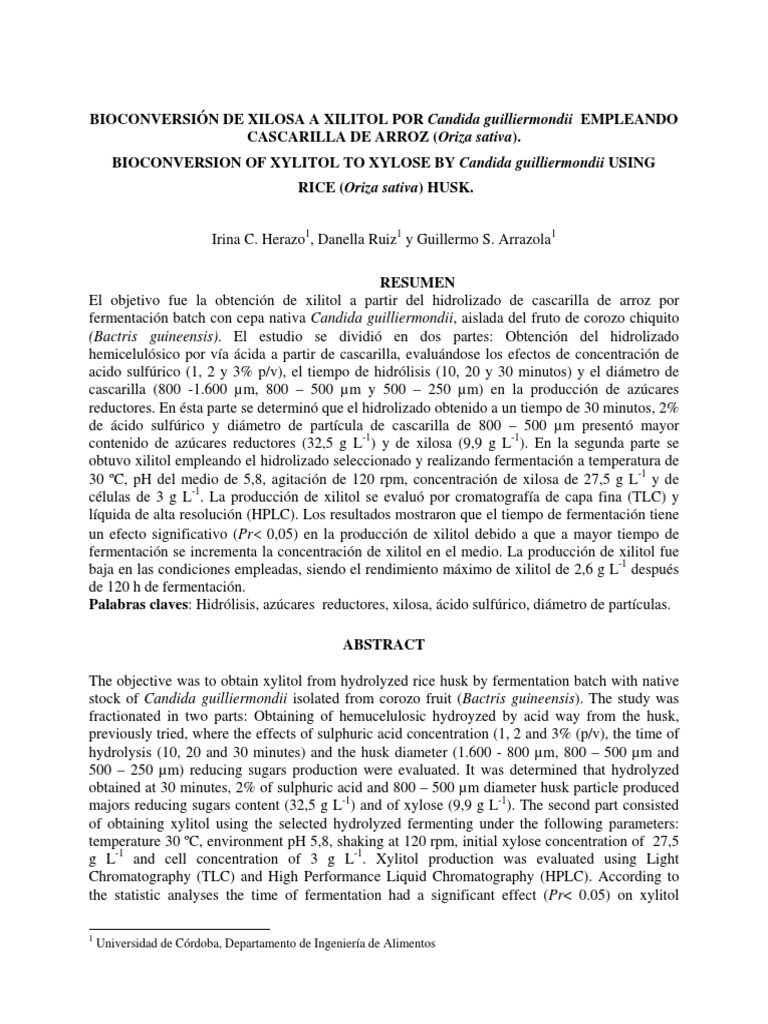 Xilosa PDF | PDF | Aluminio | Carbohidratos