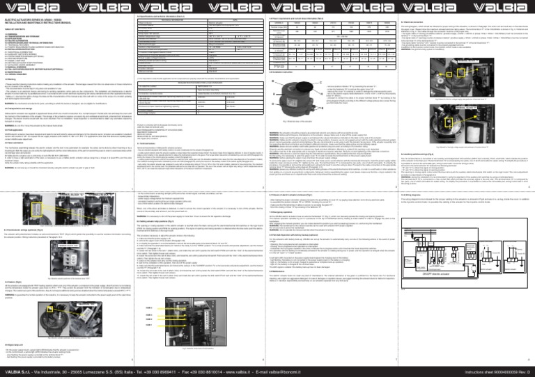 Valbia Actuator Setup | PDF | Electrical Wiring | Electrical Connector