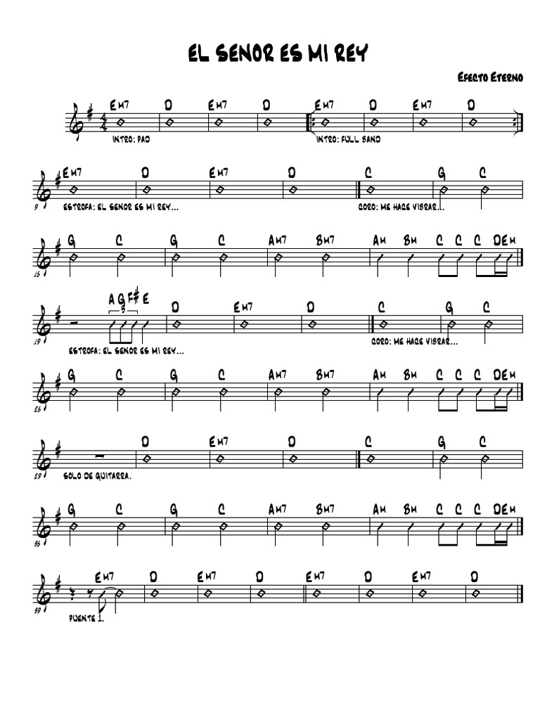 Partitura El Señor Es Mi Rey | PDF