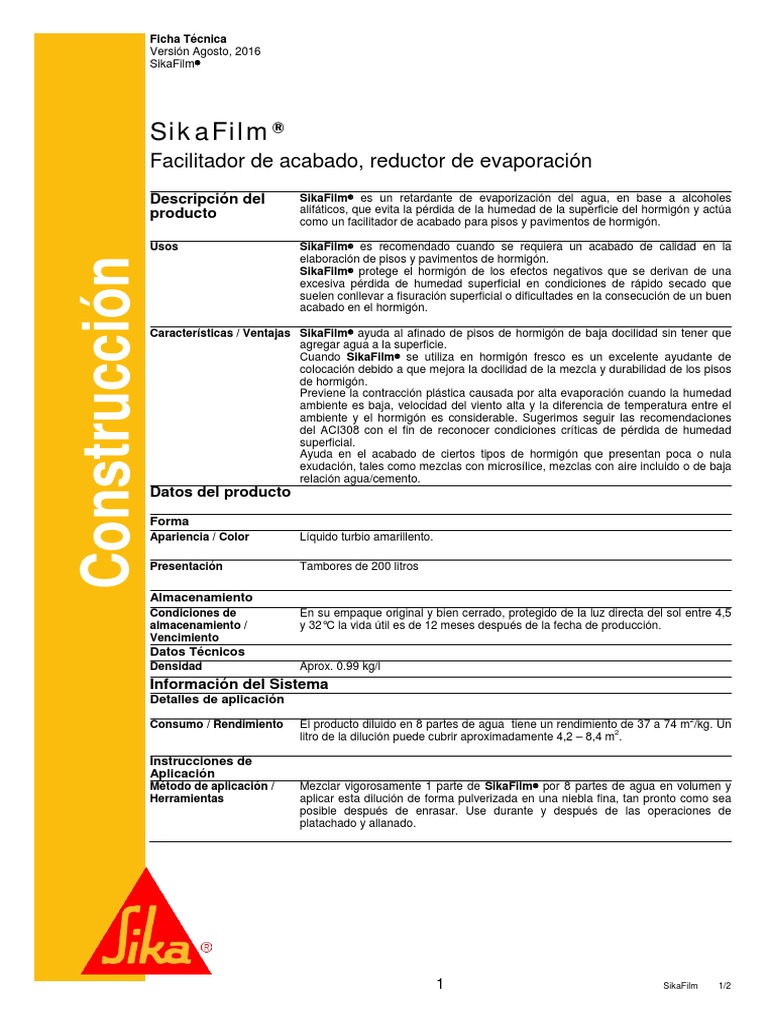 Sika Film | PDF | Hormigón | Agua