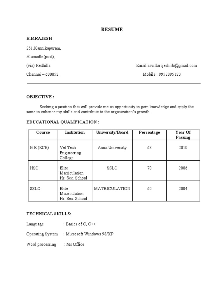Rajesh Resume | PDF